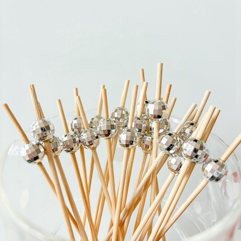 Disco Ball Decorative Toothpicks for Appetizers, Fancy Bamboo Skewers ...