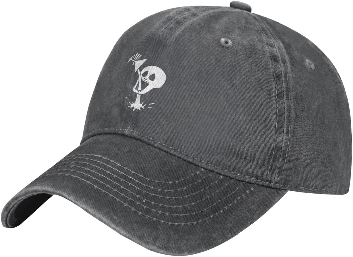 Disco Drinking Skull Vintage Cowboy Hat Black Washed Distressed Tennis ...
