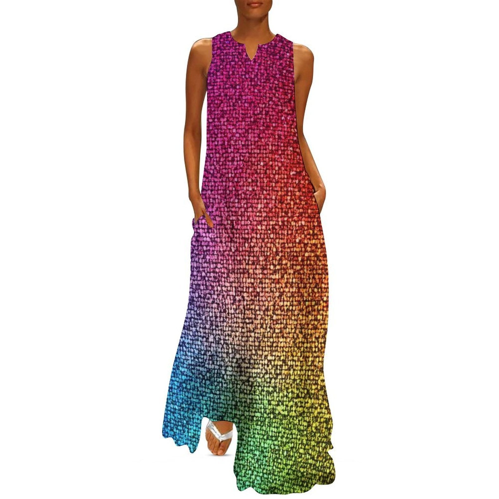 Disco Fever Glitter Sparkle Long Dress Women's summer dress women's ...
