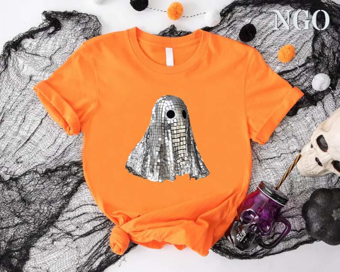 Disco Ghost Winter Holiday Shirt, Spooky Sparkle Ghost T-Shirt, Retro ...