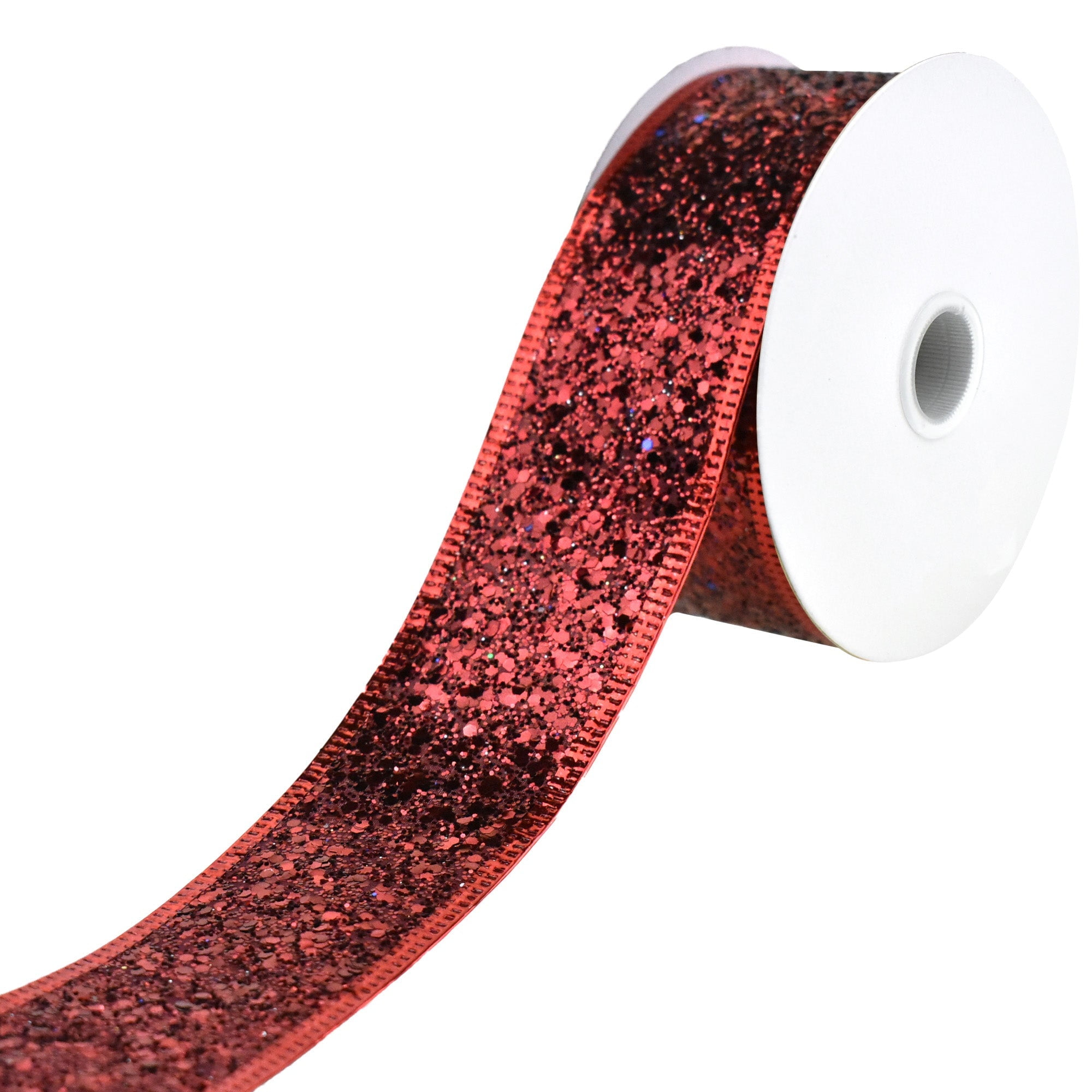 Disco Glitter Metallic Edge Wired Ribbon, 1-1/2-Inch, 10-Yard - Dark ...