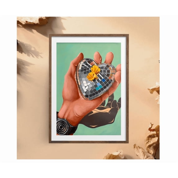 Disco HeArt Print Wall Art Wall Decor Print Poster Print Poster ...