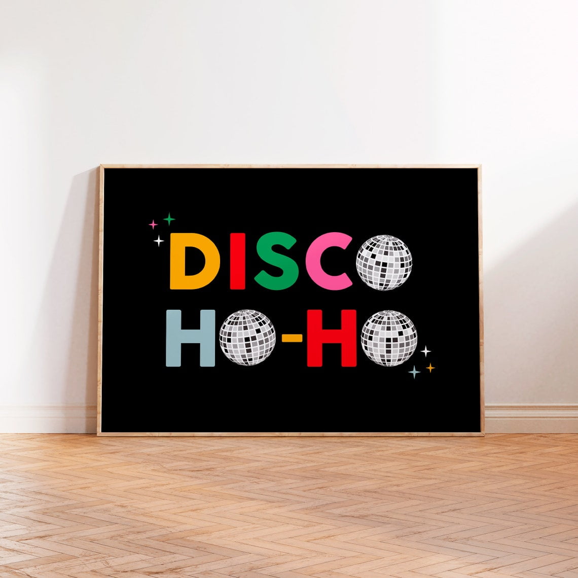 Disco Ho Ho Poster, Disco Ball Home Decor, A5 A4 A3 Colourful Poster ...