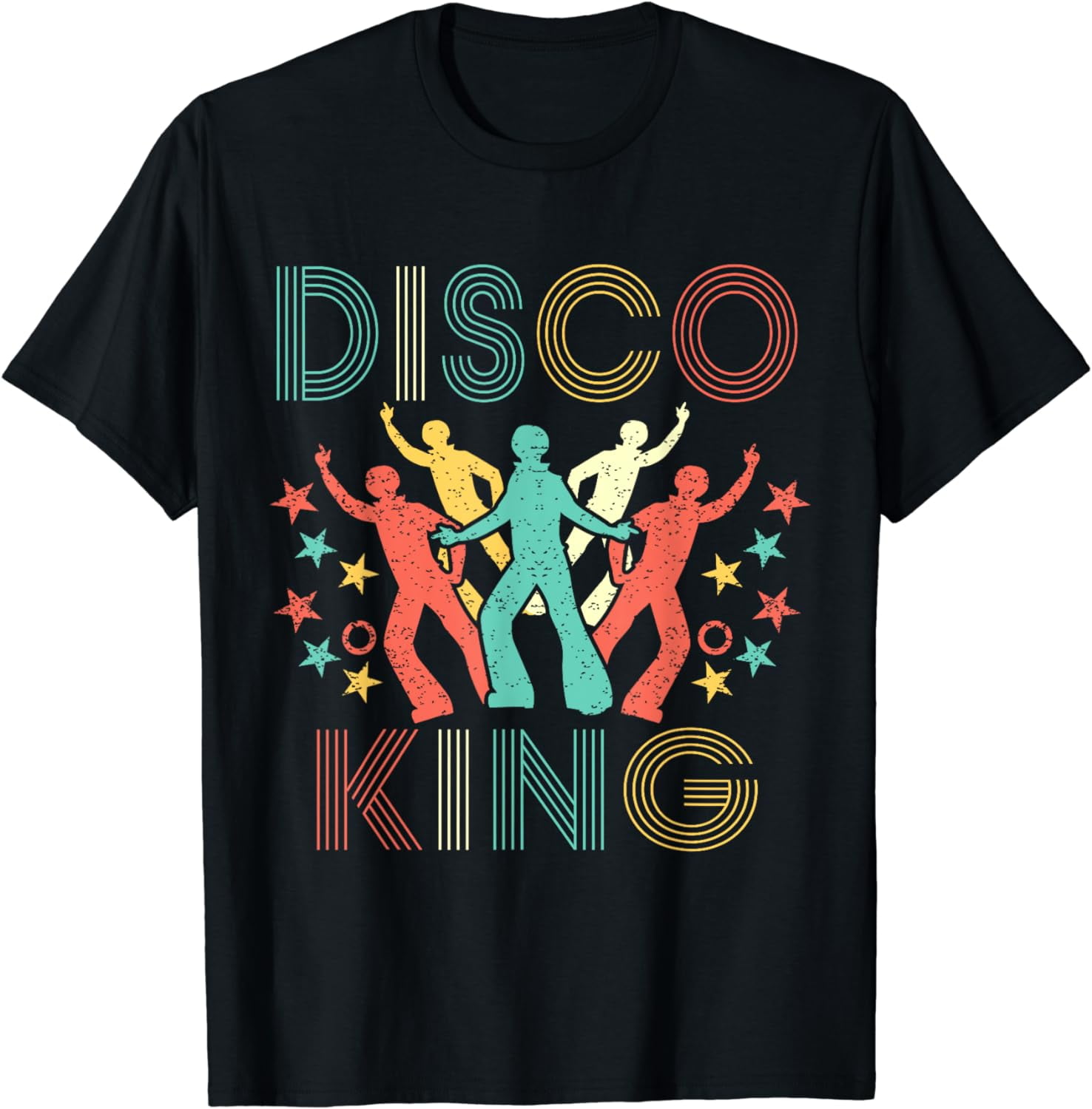 Disco King Men 1970s 1980s Distressed Dance 70s T-Shirt - Walmart.com