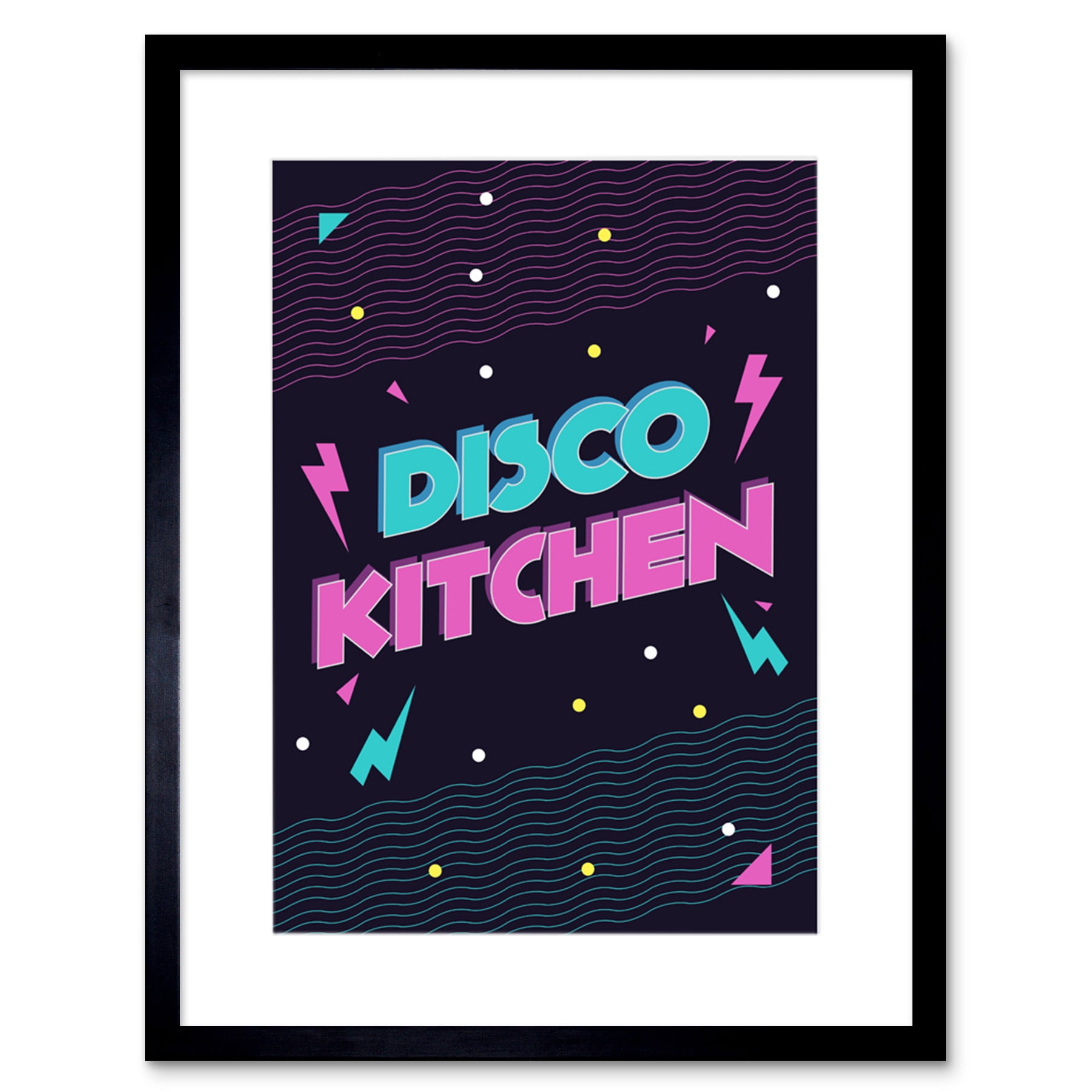 Disco Kitchen 80s Art Print Framed Poster Wall Decor 9x7 inch - Walmart.com