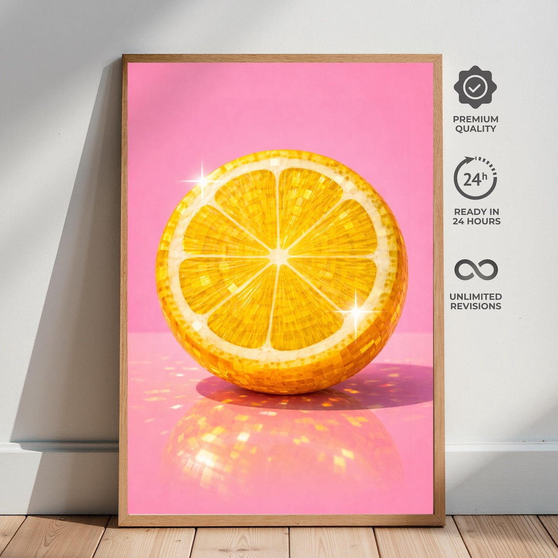 Disco Lemon Mirror Ball Pop Art Poster Unframed Paper Print - Walmart.com