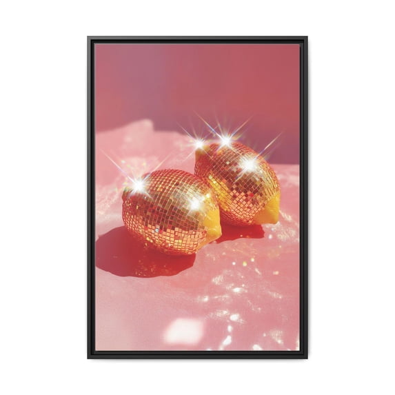 Disco Lemon Pink Kitchen Decor Sparkly Fruit Poster Retro Dopamine ...