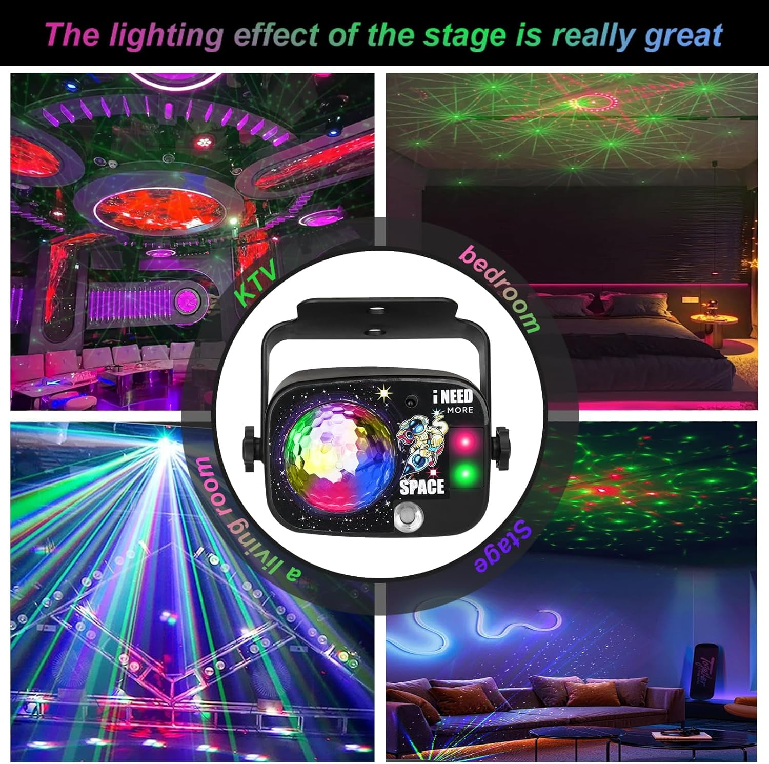 Disco Light Party Lights Sound Activated DJ Light Disco Party Lights 64 ...
