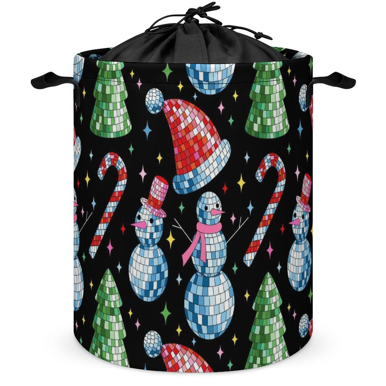 Disco Mirror Ball Snowman Laundry Basket Dirty Clothes Hamper ...