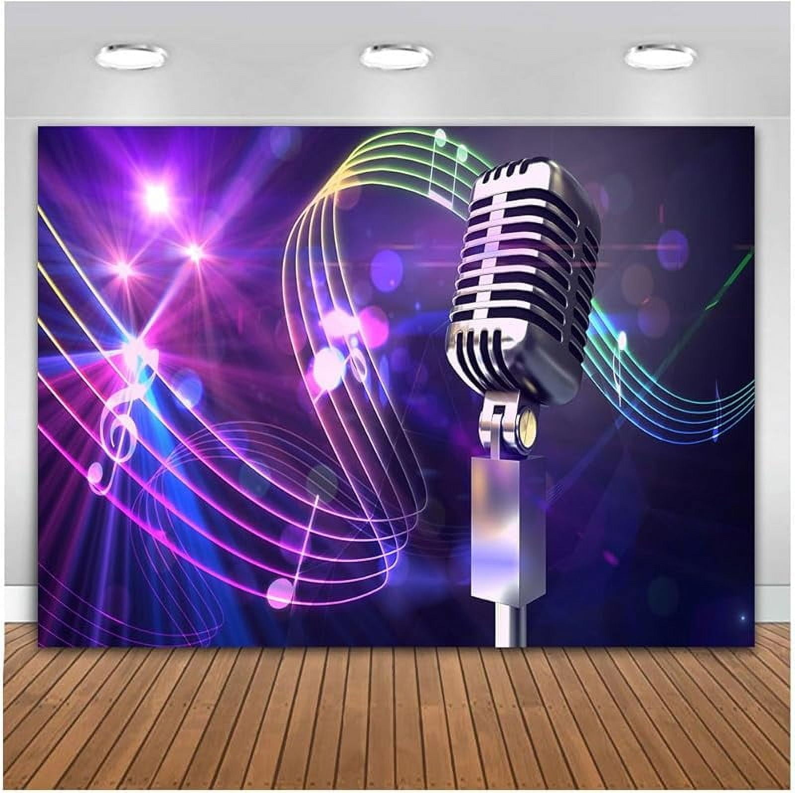 Disco Music Backdrops Music Symbol Microphone Photography Background ...