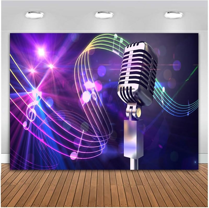 Disco Music Backdrops Music Symbol Microphone Photography Background ...