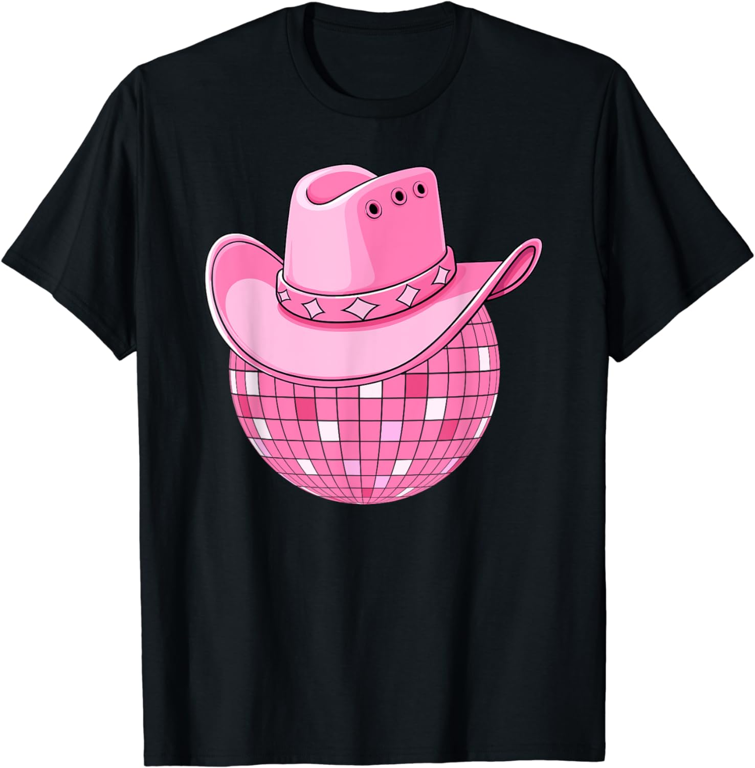 Disco Music Ball Wearing Cowboy Hat Club Western Dancer T-Shirt ...