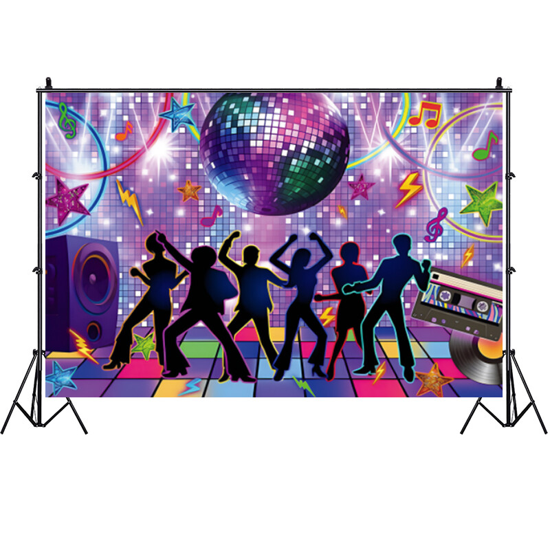 Disco Music Dance Party Backdrop Hip Hop Carnival Party Background ...
