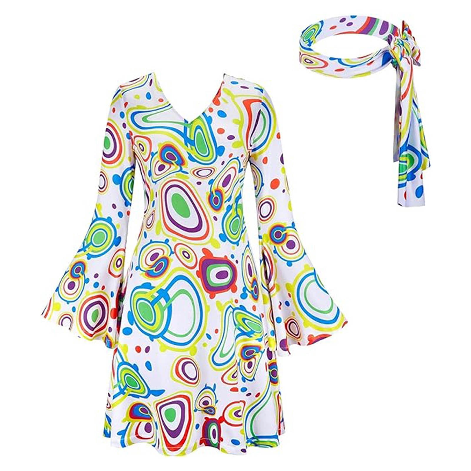 Disco Outfit Women 70s Hippie Costume Disco Dress for Womens Halloween ...