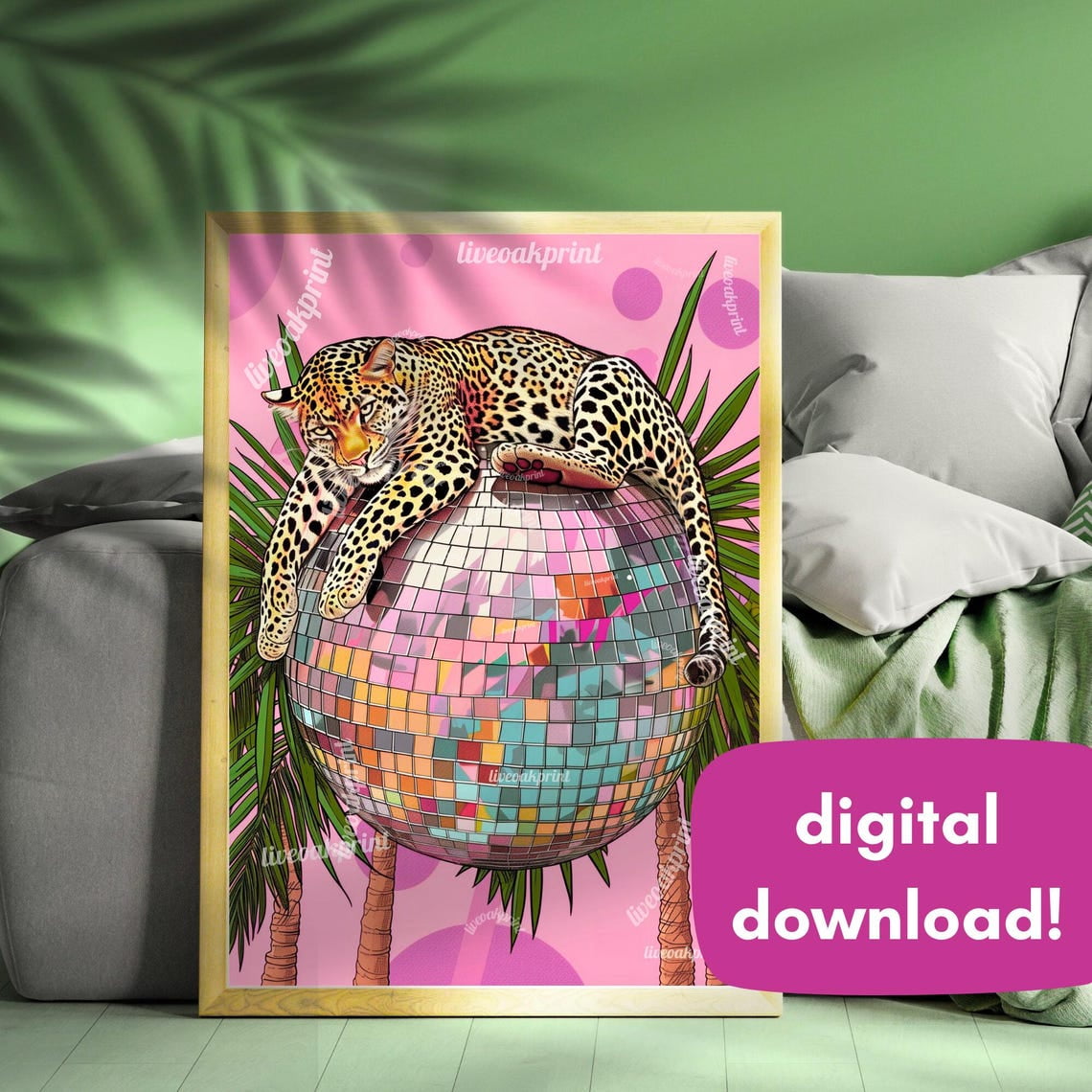 Disco Panther - - Maximalist Wall Art - Panther Print - Panther Wall ...