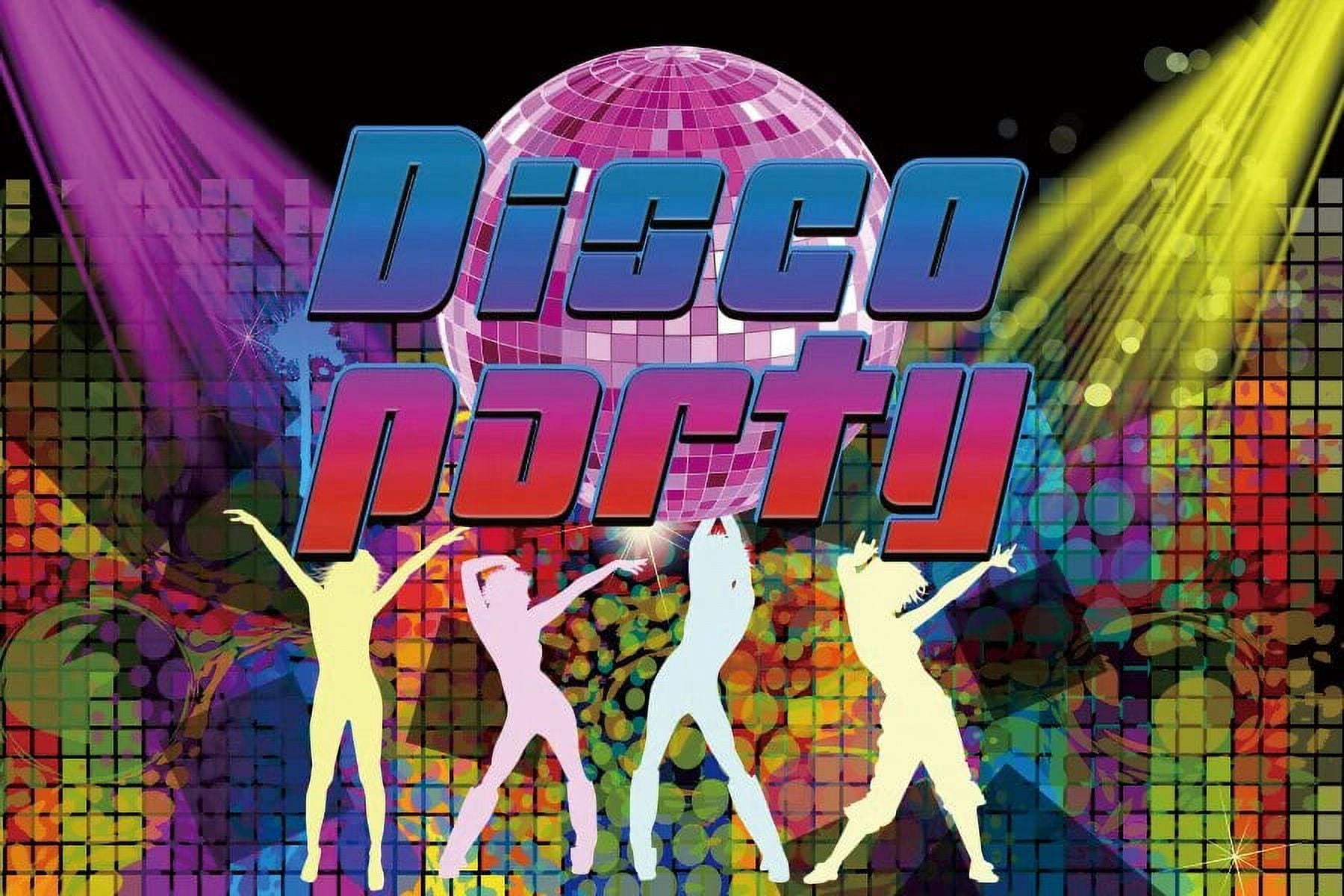 Disco Party Backdrop Back to 80s 90s Let's Crazy in The Dark Glow Neon ...