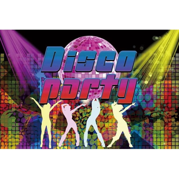 Disco Party Backdrop Back to 80s 90s Let's Crazy in The Dark Glow Neon ...