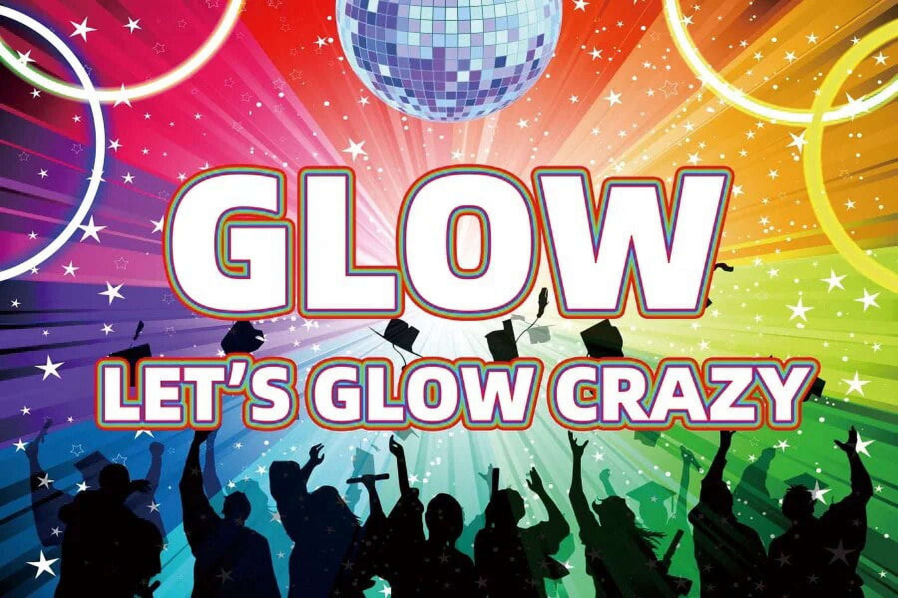 Disco Party Backdrop Back to 80s 90s Let's Crazy in The Dark Glow Neon ...