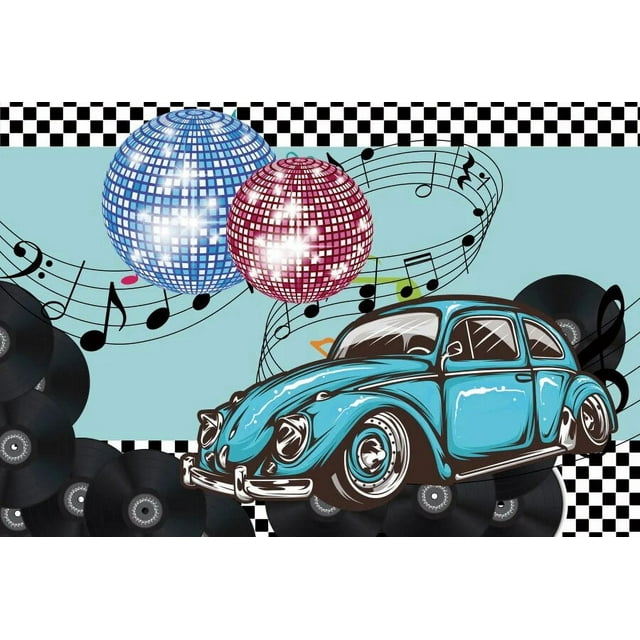 Disco Party Backdrop Back to 80s 90s Let's Crazy in The Dark Glow Neon ...