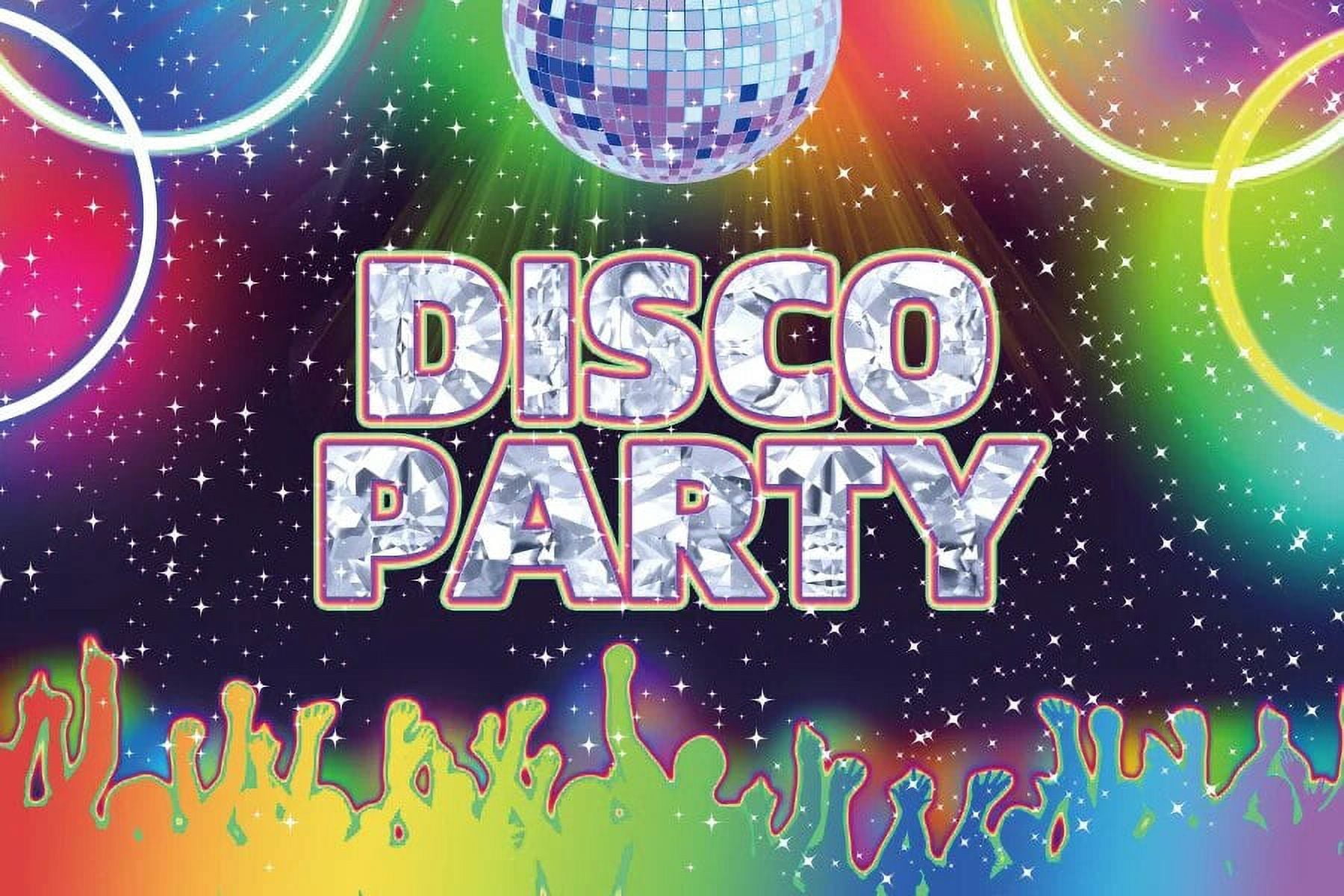 Disco Party Backdrop Back to 80s 90s Let's Crazy in The Dark Glow Neon ...
