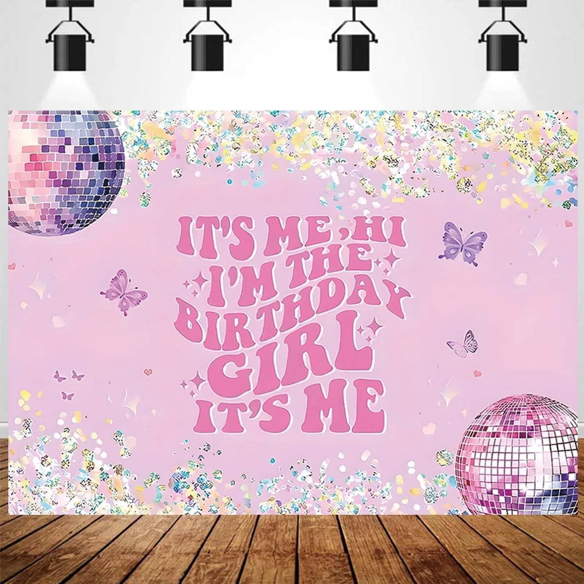 Disco Party Decorations in My Birthday Era Backdrop Purple Disco Ball ...