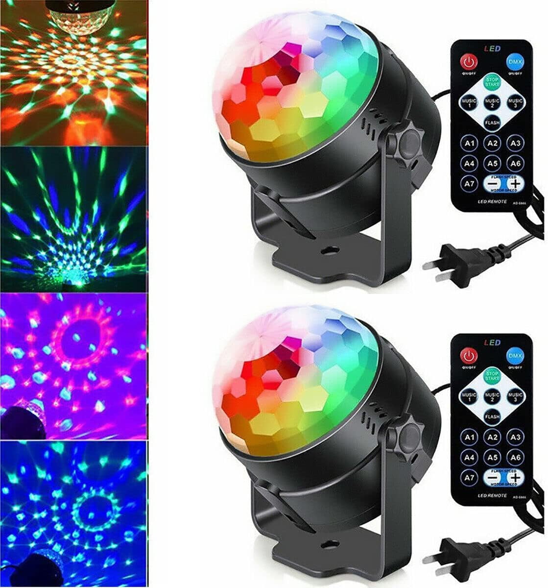 Disco Party Lights - Sound Activated LED Strobe Lights with Remote ...