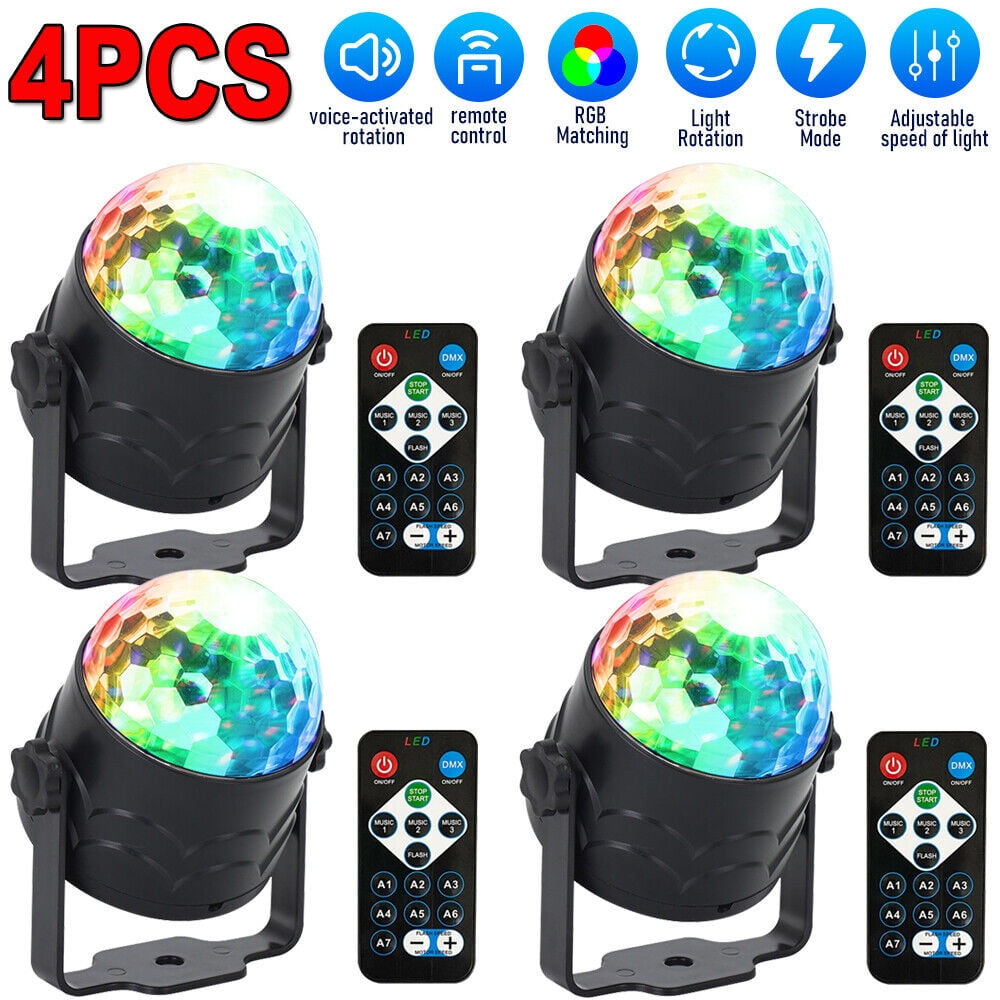 Disco Party Lights - Sound Activated LED Strobe Lights with Remote ...