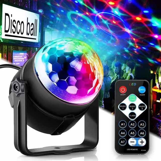 Disco Party Lights Strobe LED DJ Ball Sound Activated Bulb Dance Lamp ...