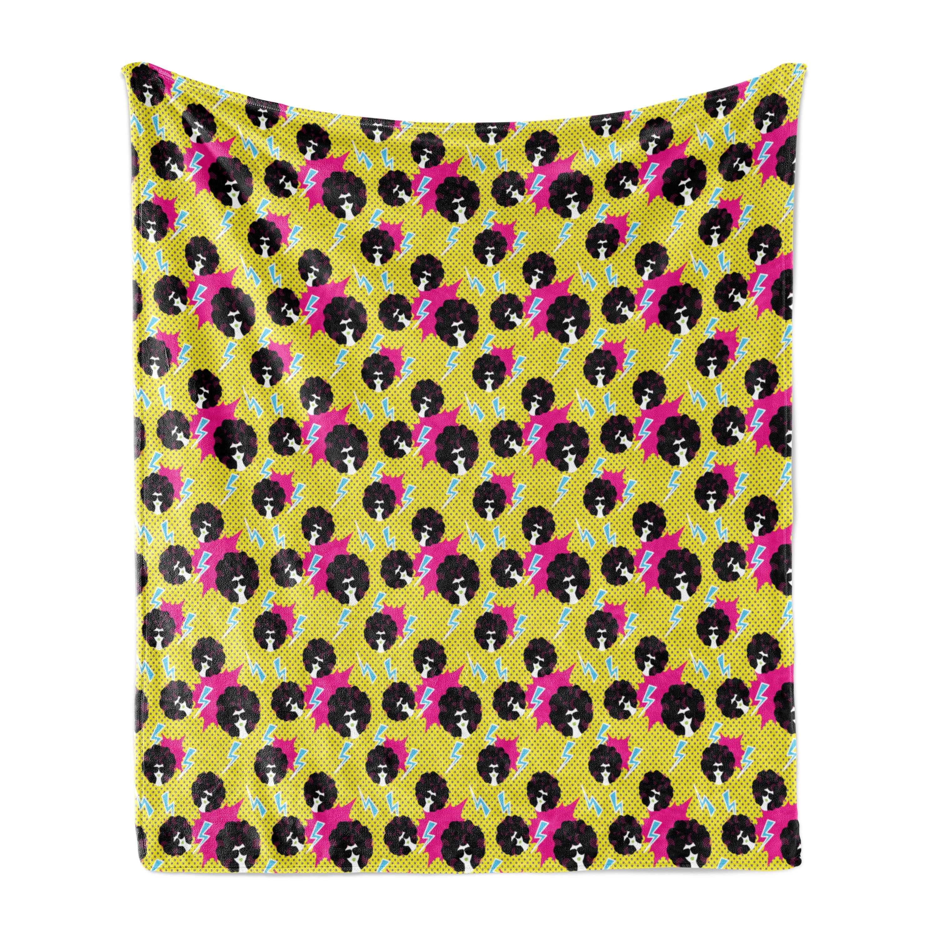 Disco Party Soft Flannel Fleece Blanket, Retro 80s Theme Girls with ...