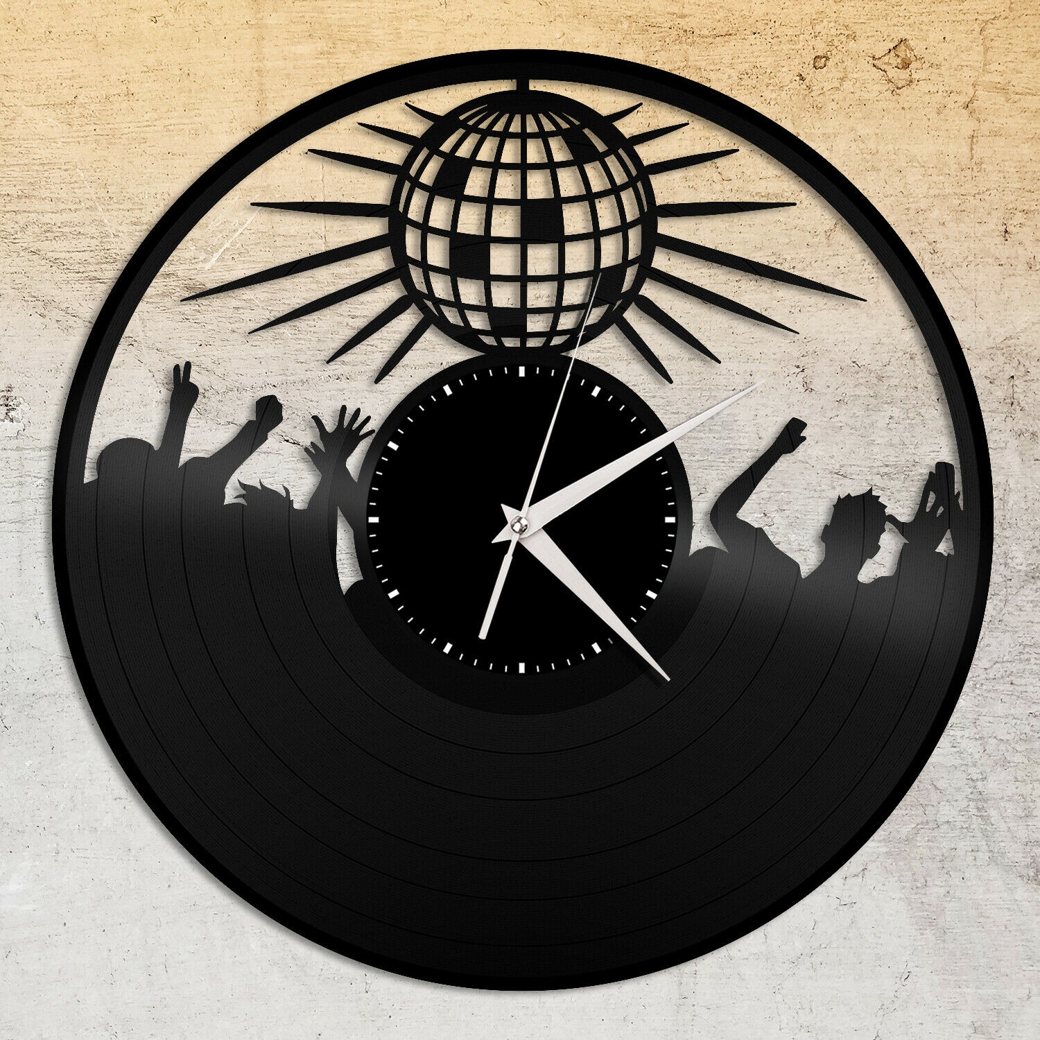 Disco Party Vinyl Wall Clock Unique Gift for Friends Living Home Room ...