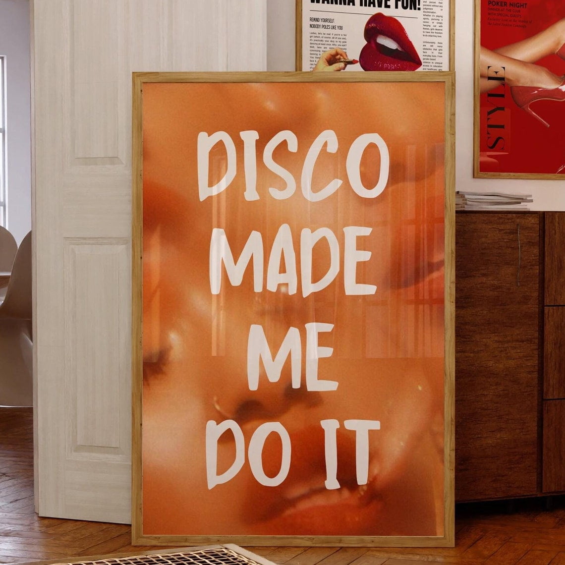 Disco Poster, Typography Print, 70S Aesthetic, Preppy Art, Trendy Wall ...