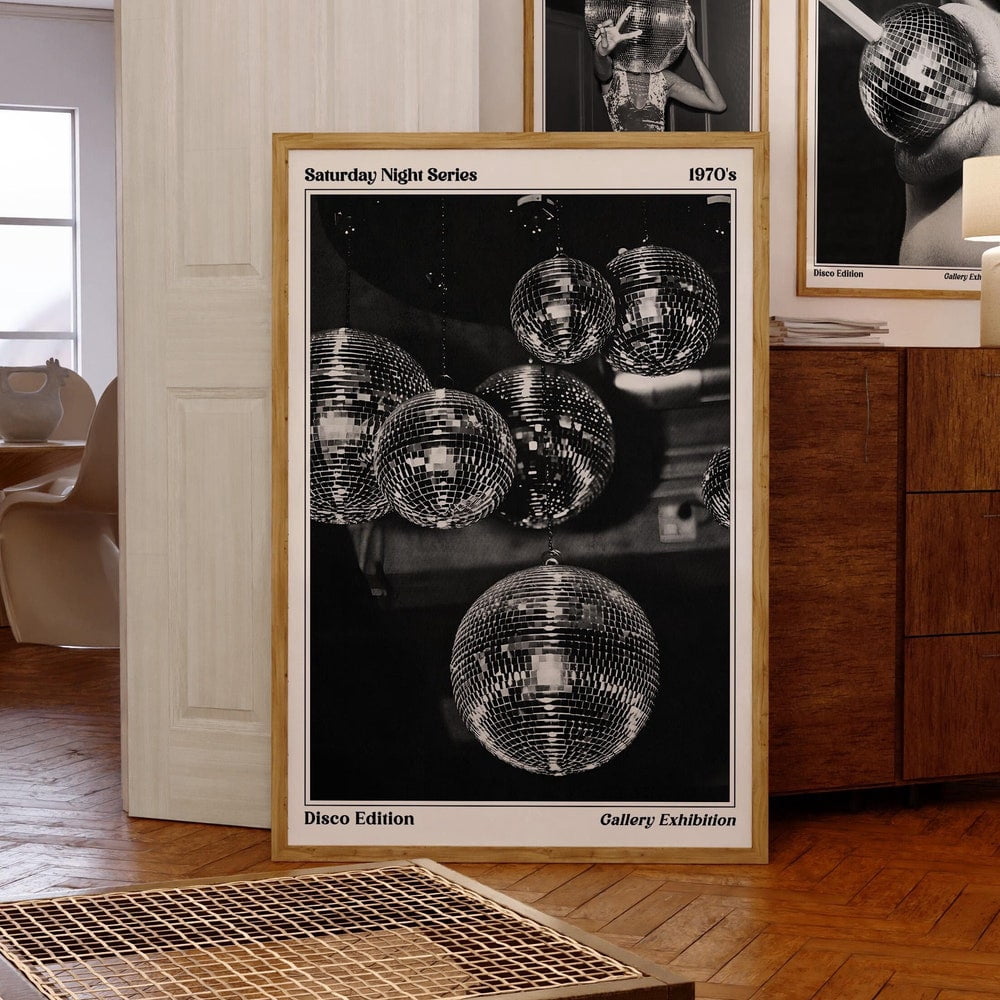 Disco Print, Disco Ball Wall Art, Trendy Retro Art, Vintage Bar Cart ...