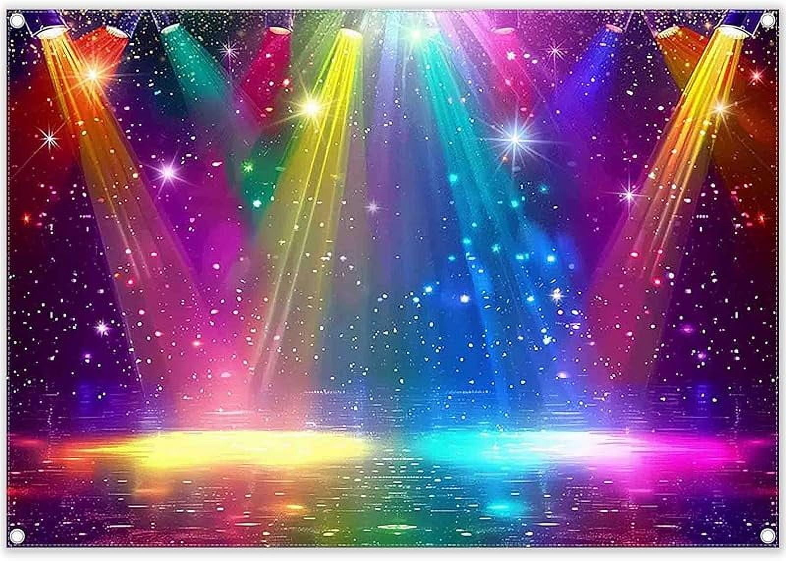 Disco Rainbow Stage 70s 80s 90s Backdrop Vintage Lights Photography ...