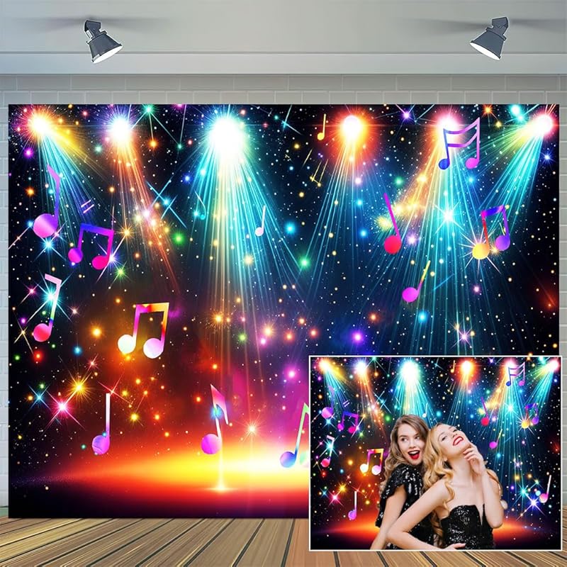 Disco Rainbow Stage Backdrop 70s 80s 90s Colorful Disco Vintage Lights ...