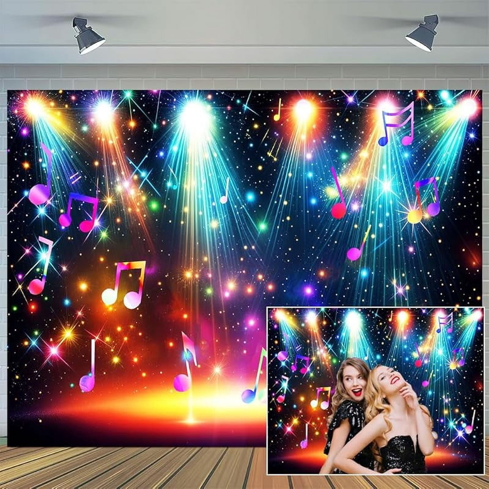 Disco Rainbow Stage Backdrop 70s 80s 90s Colorful Disco Vintage Lights ...