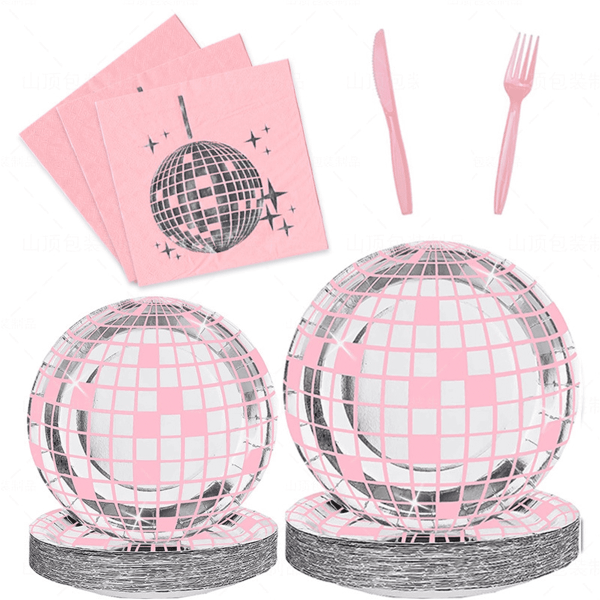 Disco Supplies Plates Napkins Tablecloths Pink Disco Birthday ...