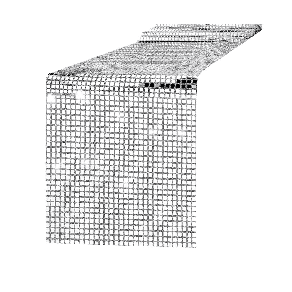 Disco Table Runner Mirror Silver Foil Table Runner Glitter Metallic ...