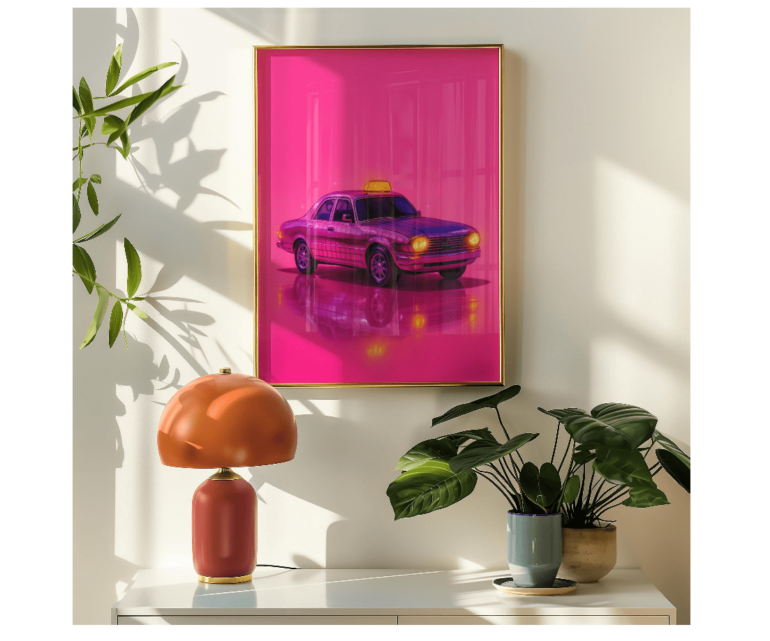 Disco Taxi Mirror Ball Poster Y2K Poster Pink Maximalist Wall Art ...