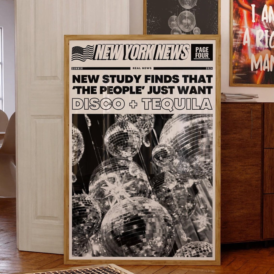Disco Tequila, Newspaper Poster, 70S Aesthetic, Preppy Prints, Trendy ...