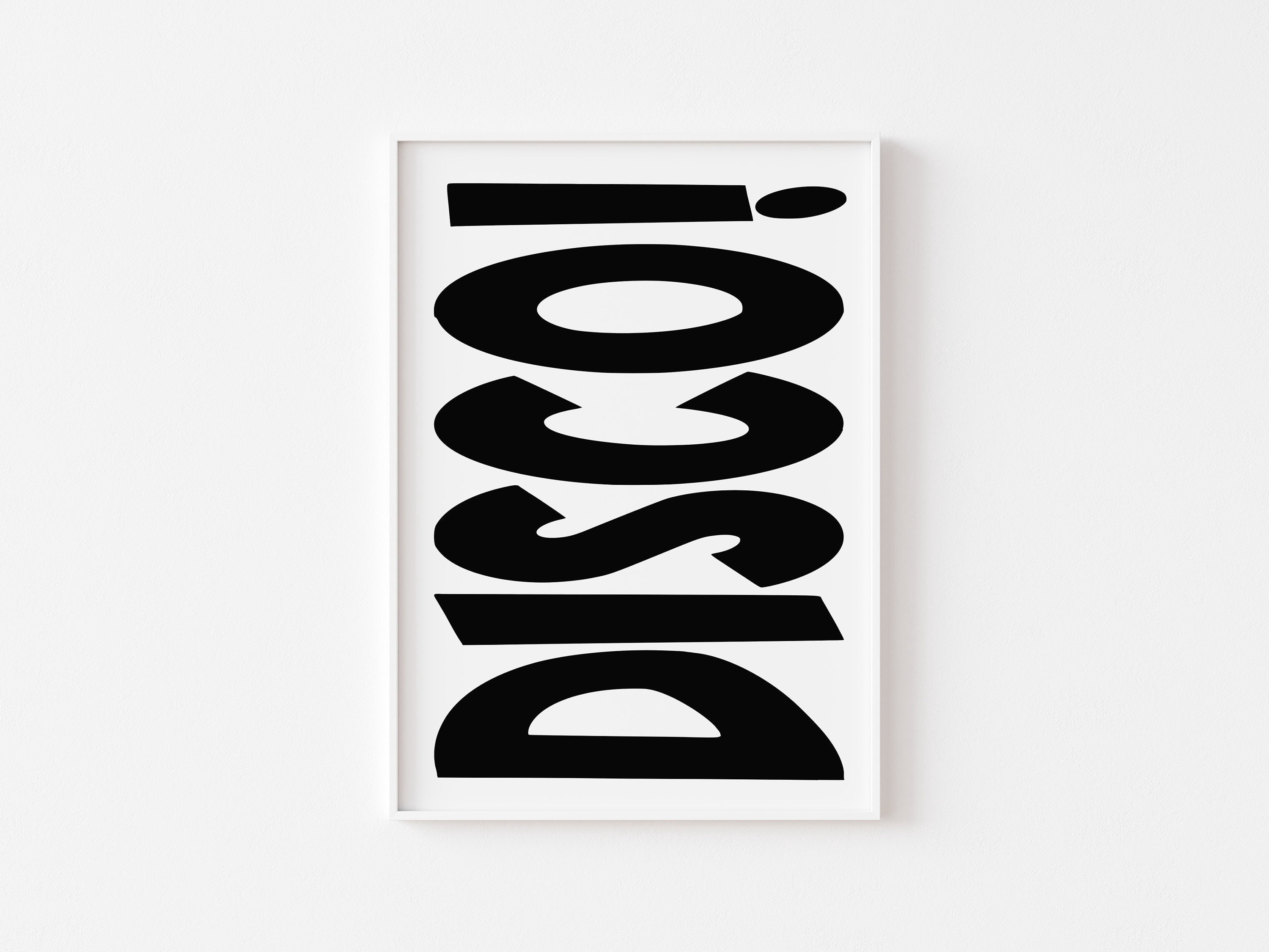 Disco Typography Poster Modern Monochrome Satin Lustre Poster, Poster ...