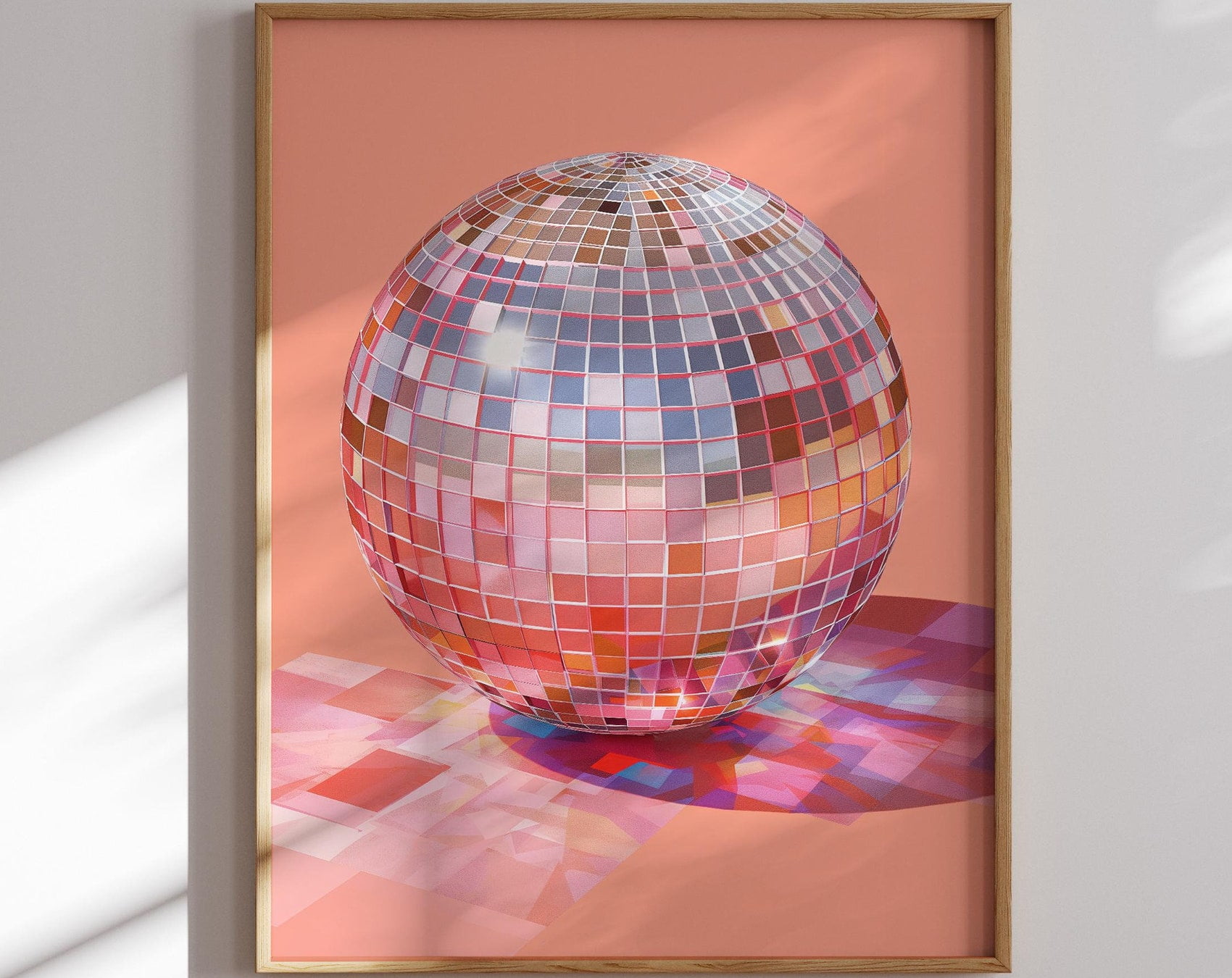 Disco ball poster, Aesthetic trendy Retro wall art, Fun Decor, Disco Print, Preppy Bar Cart Art ...