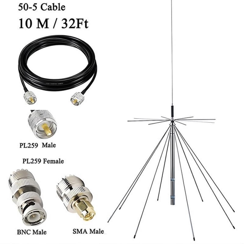 Ultra-Wideband Discone Antenna,Multi-Frequency Compatibility from 25MHz ...
