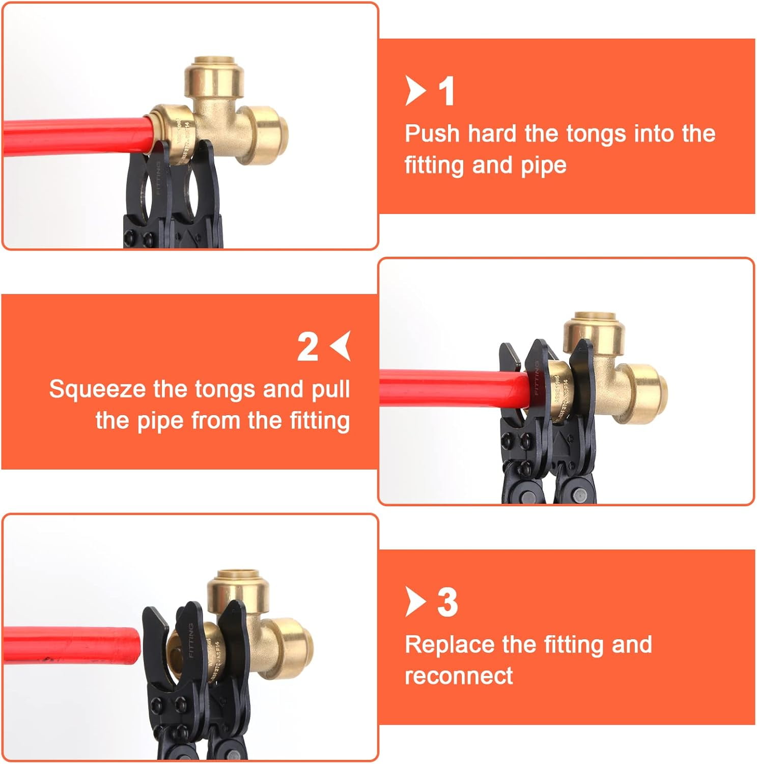 Disconnect Tongs Tool with Depth Gauge and Pipe Deburring Tool for PEX ...