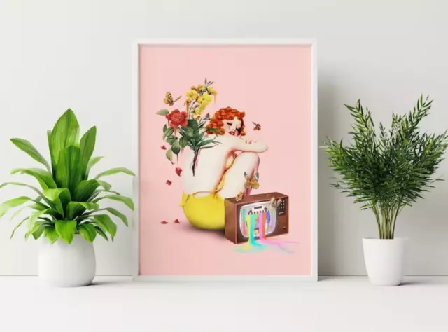 Disconnected (Rainbow Art, Trippy Wall Art, Retro Art, Vintage Art NO ...