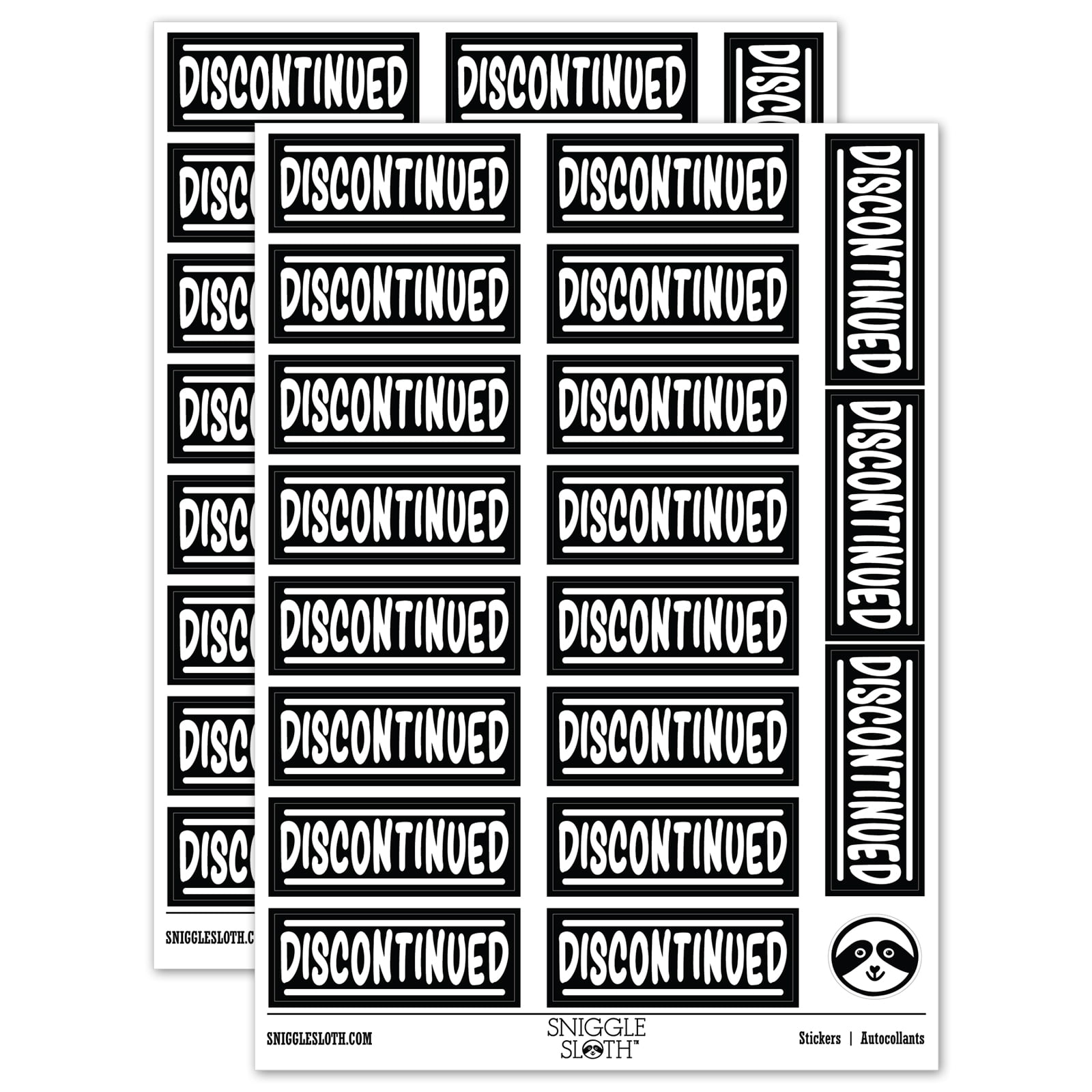 Discontinued Border Top Bottom Sticker Set - Black - Gloss Finish - 2. ...