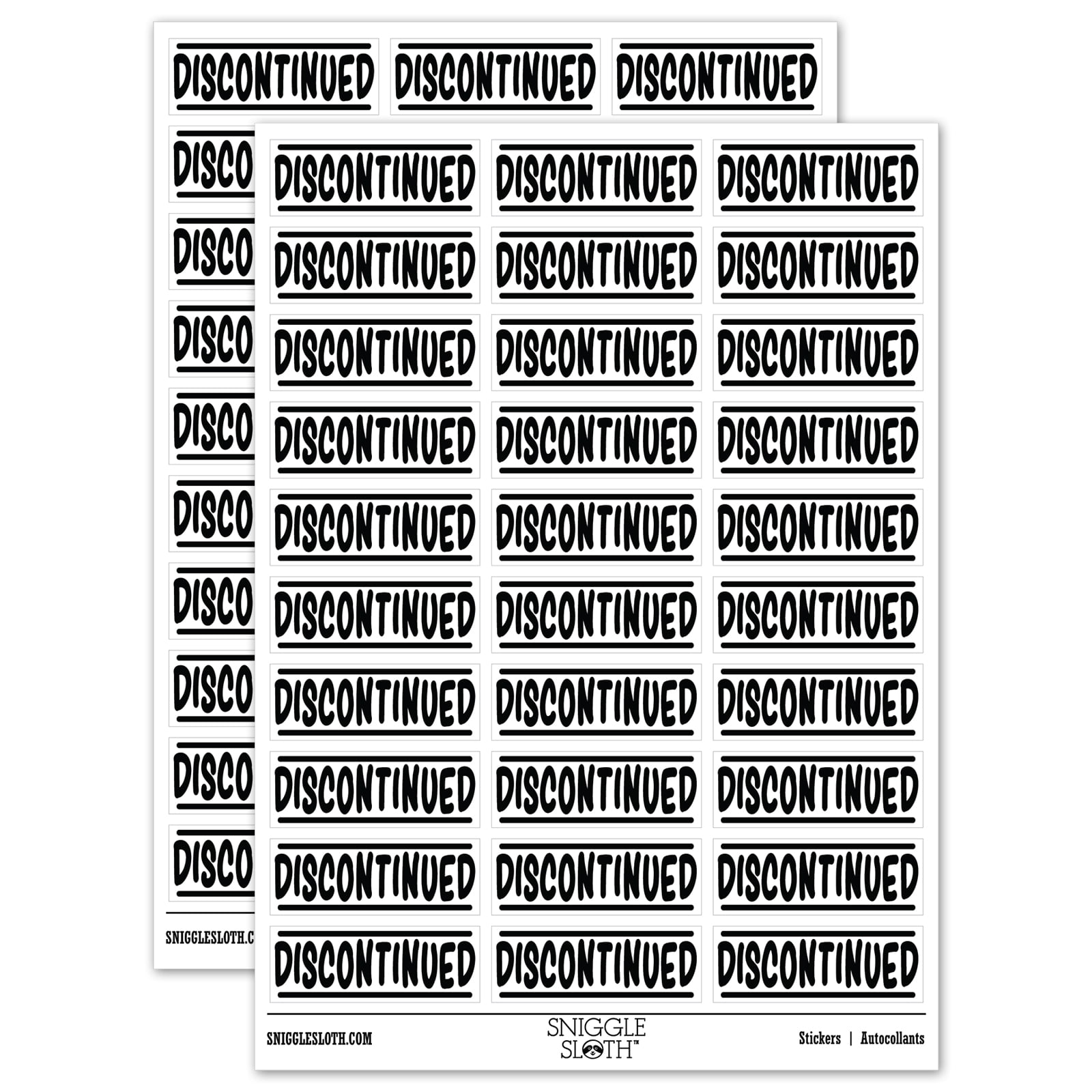 Discontinued Border Top Bottom Sticker Set - White - Matte Finish - 1. ...