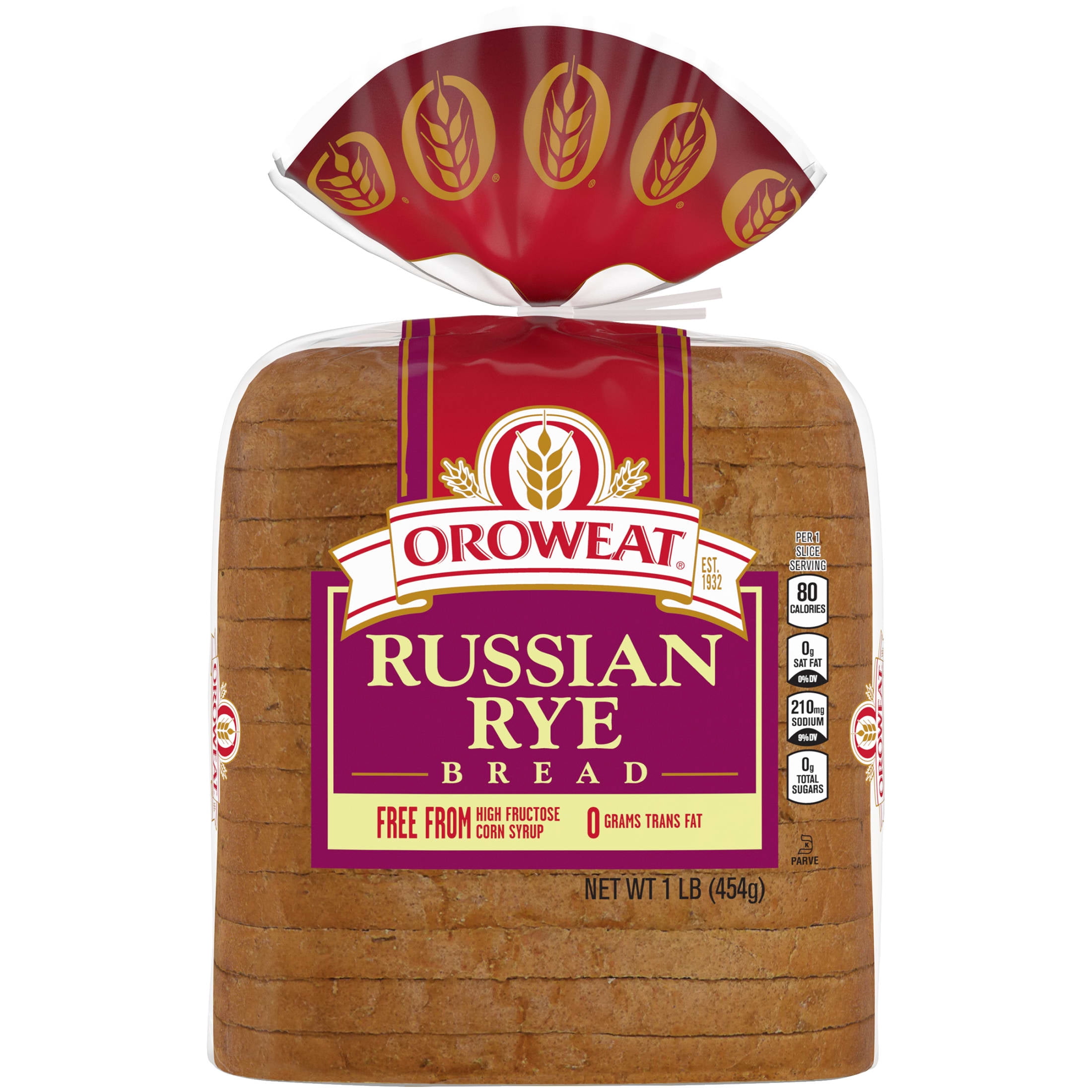 Oroweat Russian Rye Bread 16 Oz - Traditional Rye Flavor, Shelf Stable ...