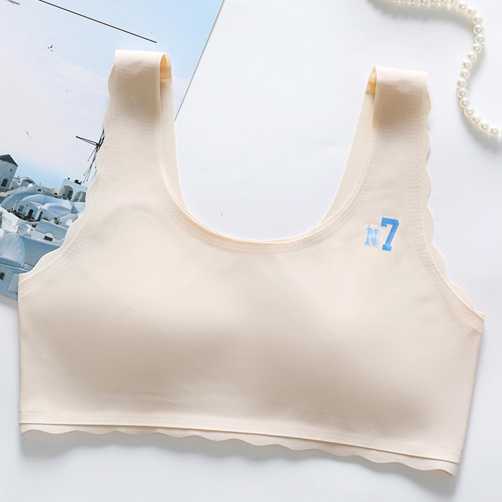 Discount Bonanza,Fixed Cup Children's Developmental Ice Silk Bra for ...