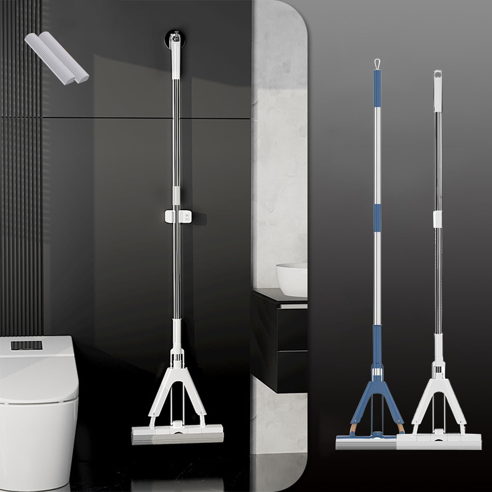 Discount Bonanza,Folding Squeeze Mop,Retractable Pole,Hand-Free,Lazy ...