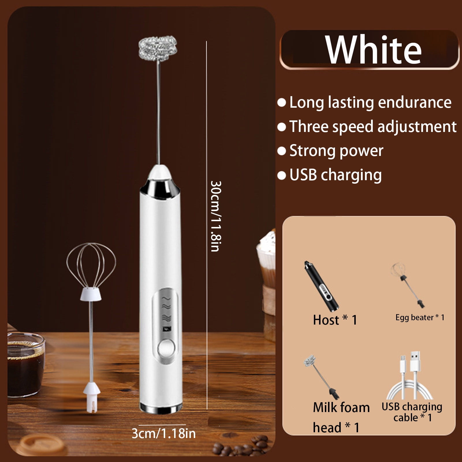 Discount Bonanza, Milk Frother Handheld, 3 Speed Adjustable, Stainless ...